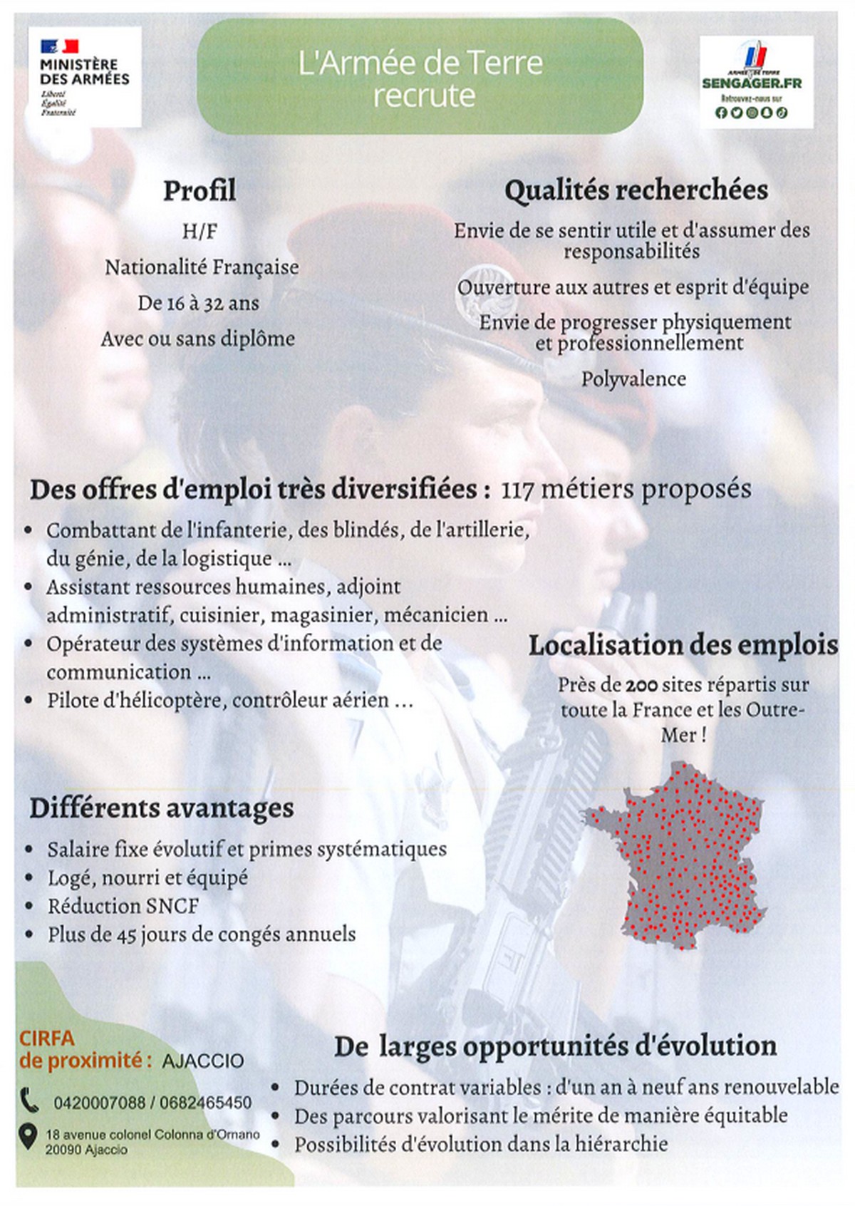 L'armée de terre recrute.